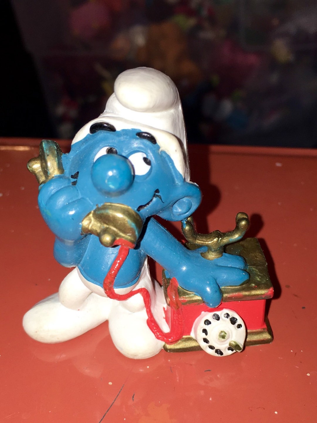 1980 Peyo Schleich Smurfs Telephone Pvc Figure Made in Hong Kong - Etsy