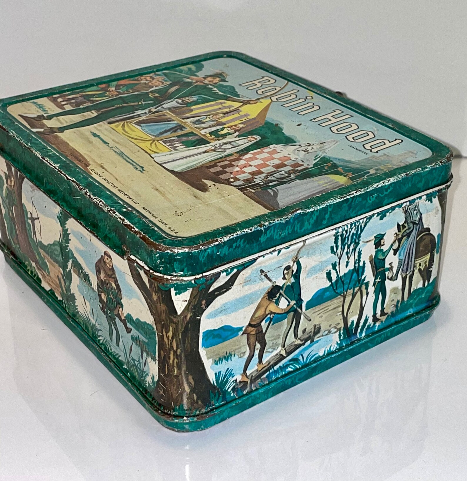 Vintage 1950's Aladdin Industries Robin Hood Metal Lunch Box Lunchbox ...