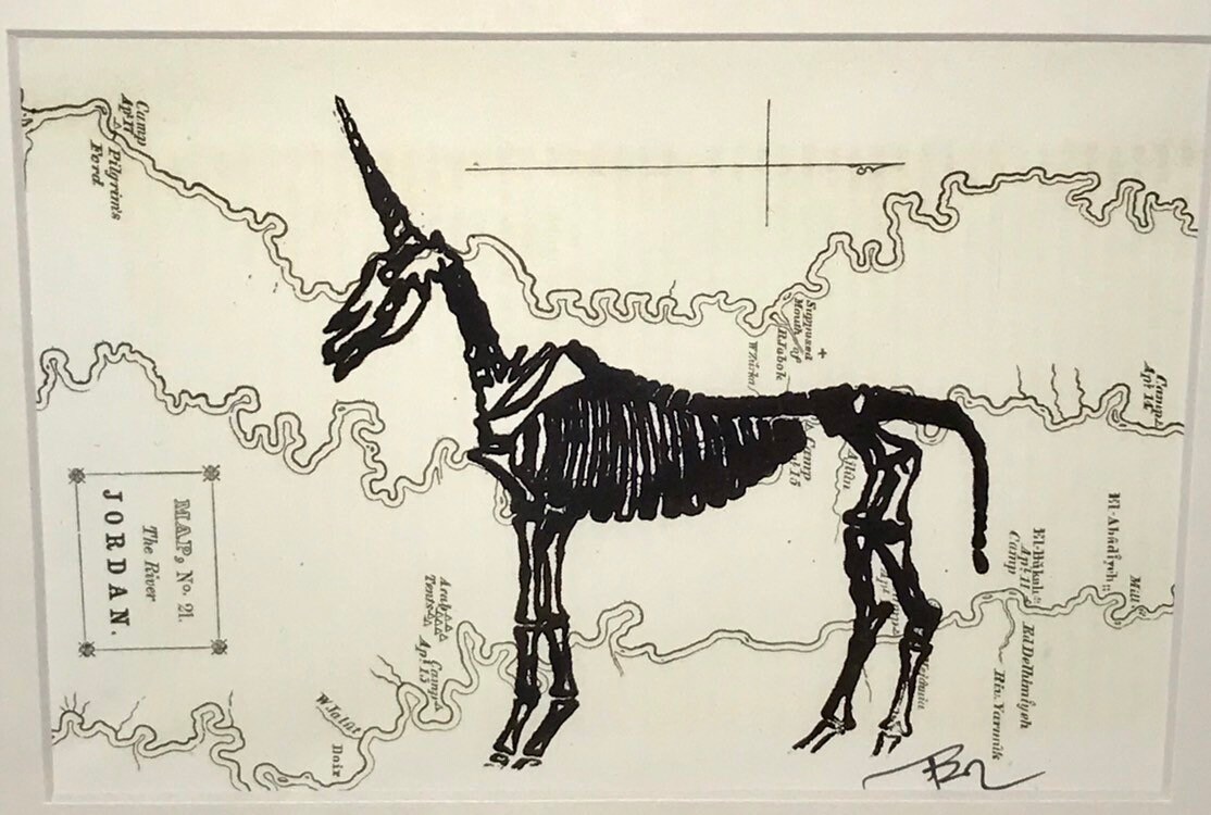 Archival matted art print of original skeleton screen print on | Etsy