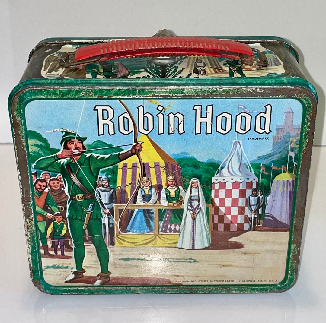 Vintage 1950's Aladdin Industries Robin Hood Metal Lunch Box Lunchbox ...