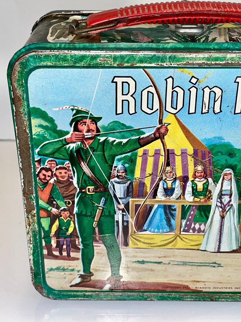Vintage 1950's Aladdin Industries Robin Hood Metal Lunch Box Lunchbox ...
