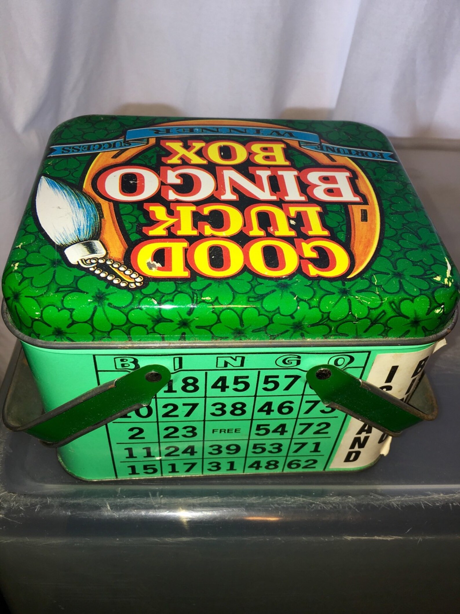Vintage Good luck bingo casino premium advertising metal lunch | Etsy