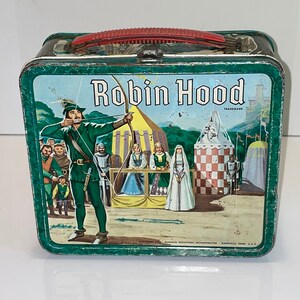 Vintage 1950's Aladdin Industries Robin Hood Metal Lunch Box Lunchbox ...