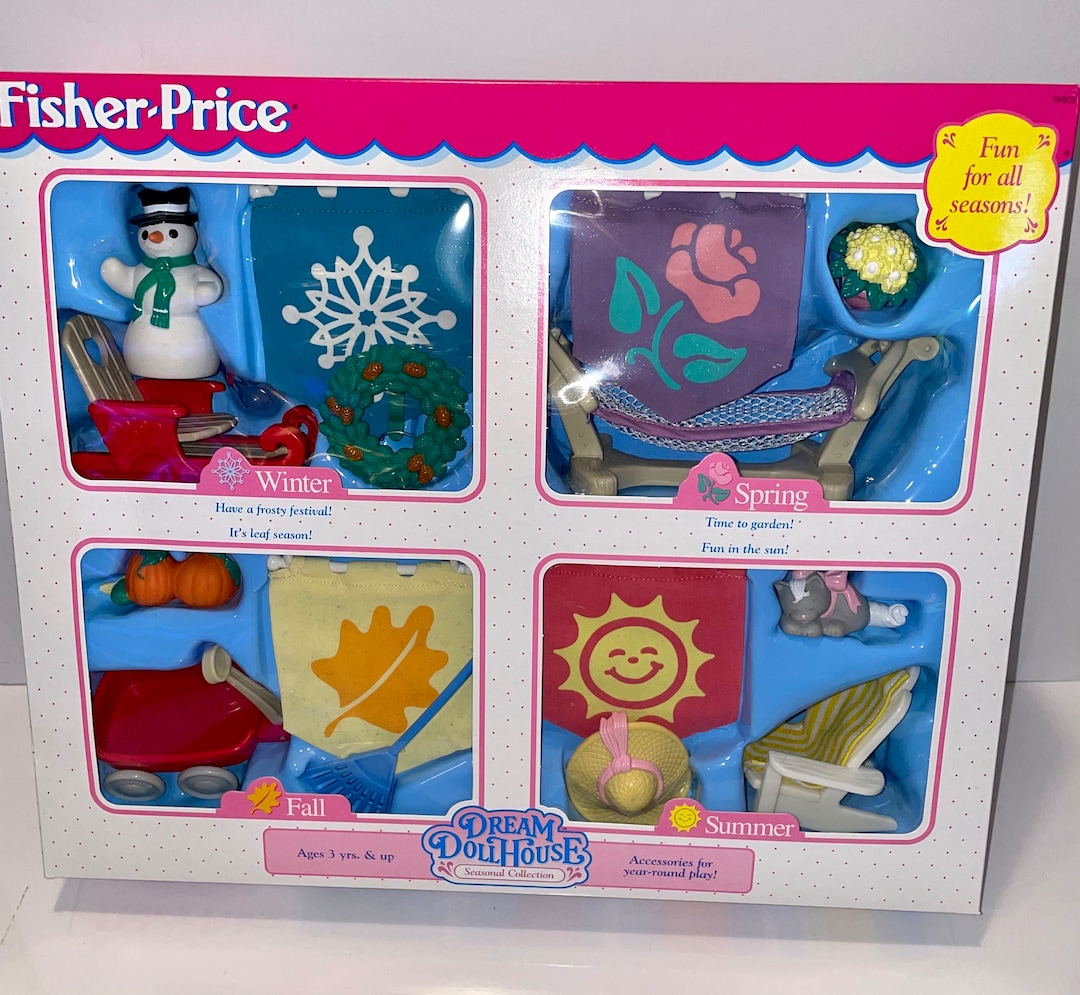 Vintage 1996 Fisher Price Dream Dollhouse Seasons Set With Box No ...