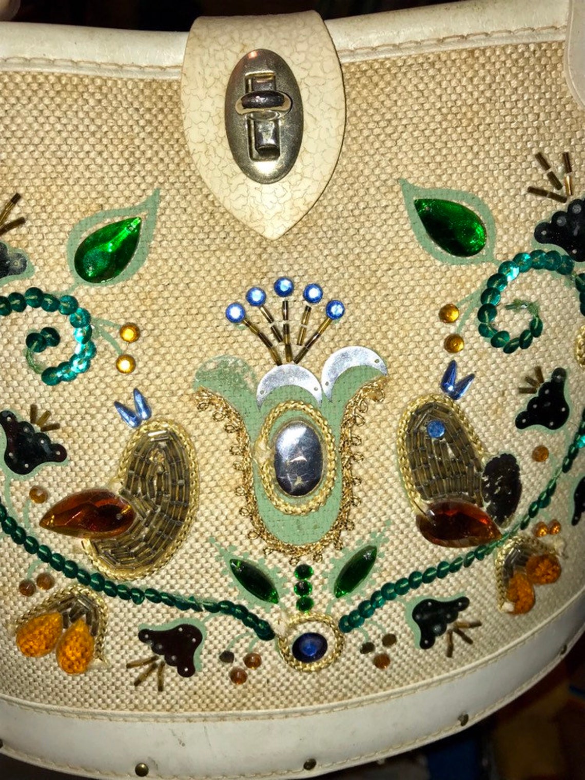 Vintage Flat Bottom Bucket Bag Purse - Etsy