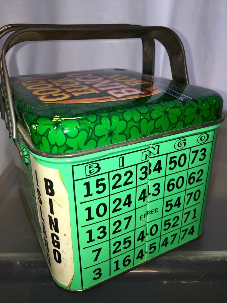 Vintage Good Luck Bingo Casino Premium Advertising Metal Lunch Box ...