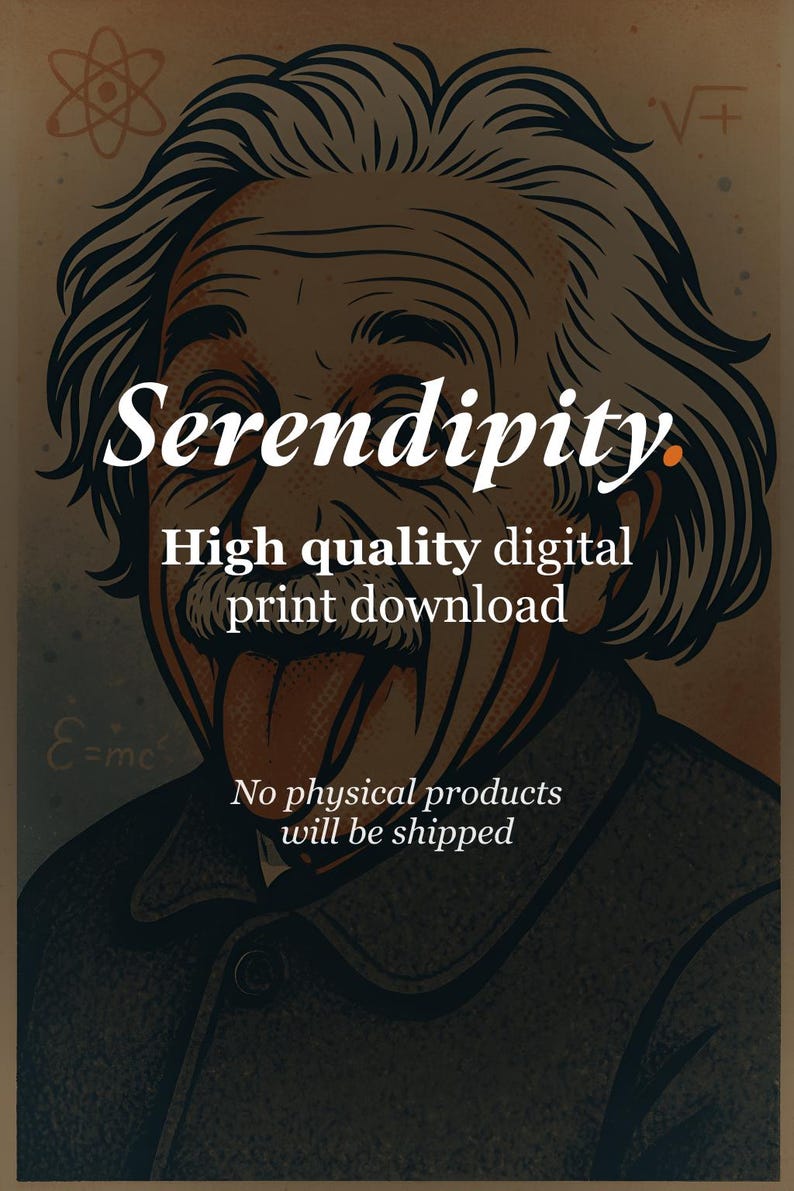 Albert Einstein Tongue Out Retro Poster, Funny Physics Wall Art ...