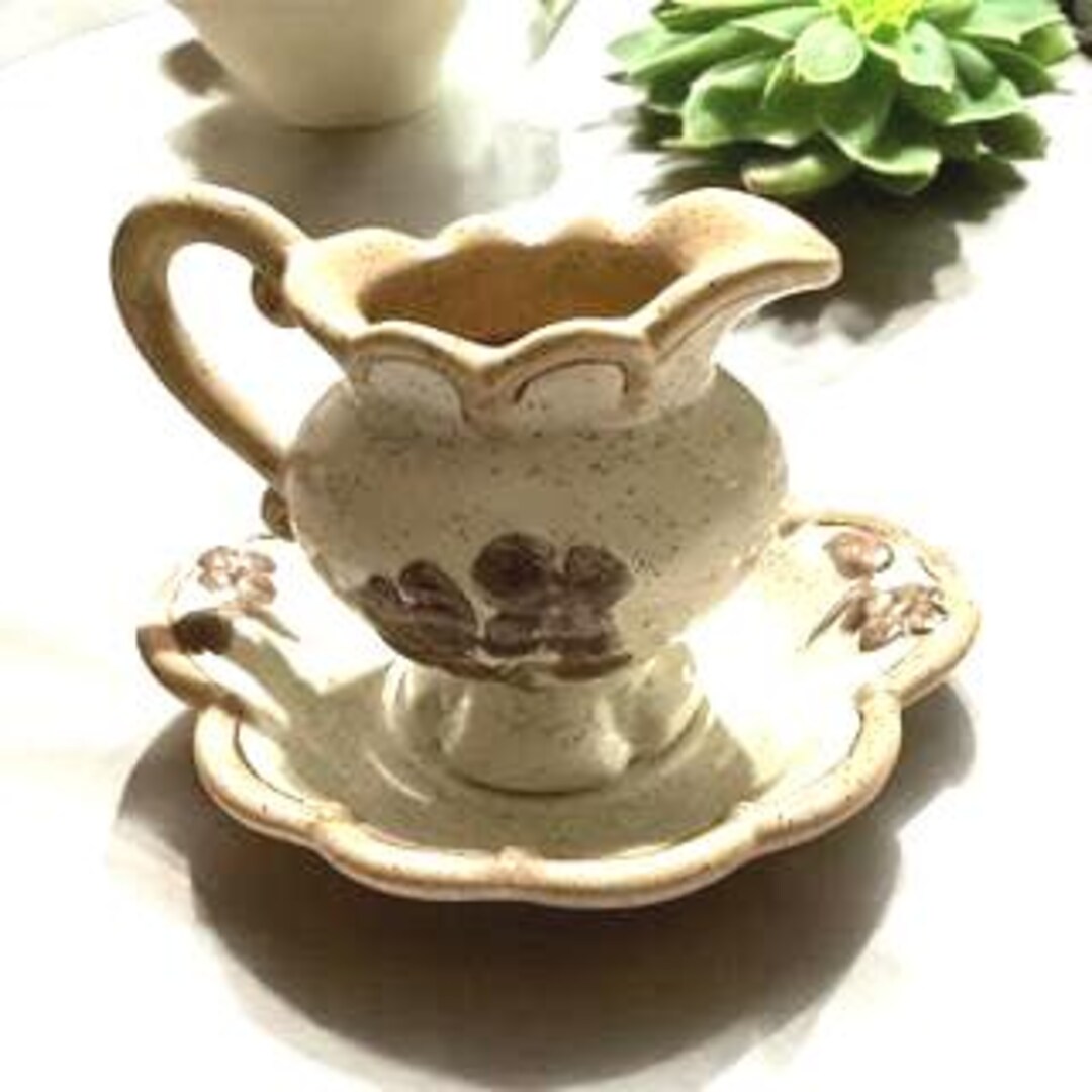 Vintage Atlantic Mold Pottery Mini Pitcher & Bowl - Etsy