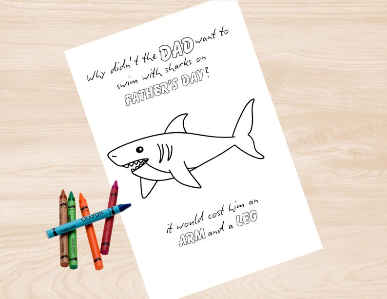 Father's Day - Set of 7 - Funny Printable Coloring Pages - Dad Jokes - Etsy
