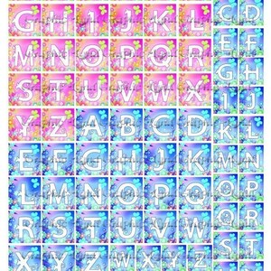 Digital Collage Sheet 1x1 Inch Art Alphabet Letters for Scrabble Tiles ...