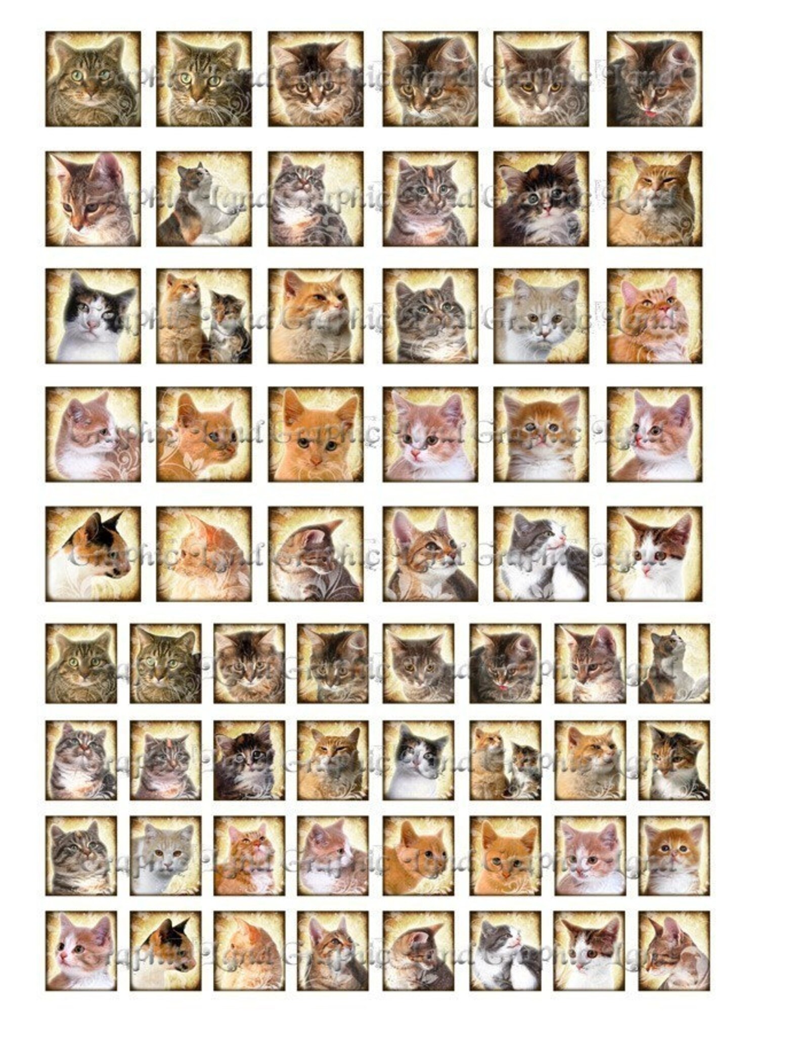 Scrabble Tile Digital Collage Sheet Cats Kittens 1x1 Inch Art Jewelry ...