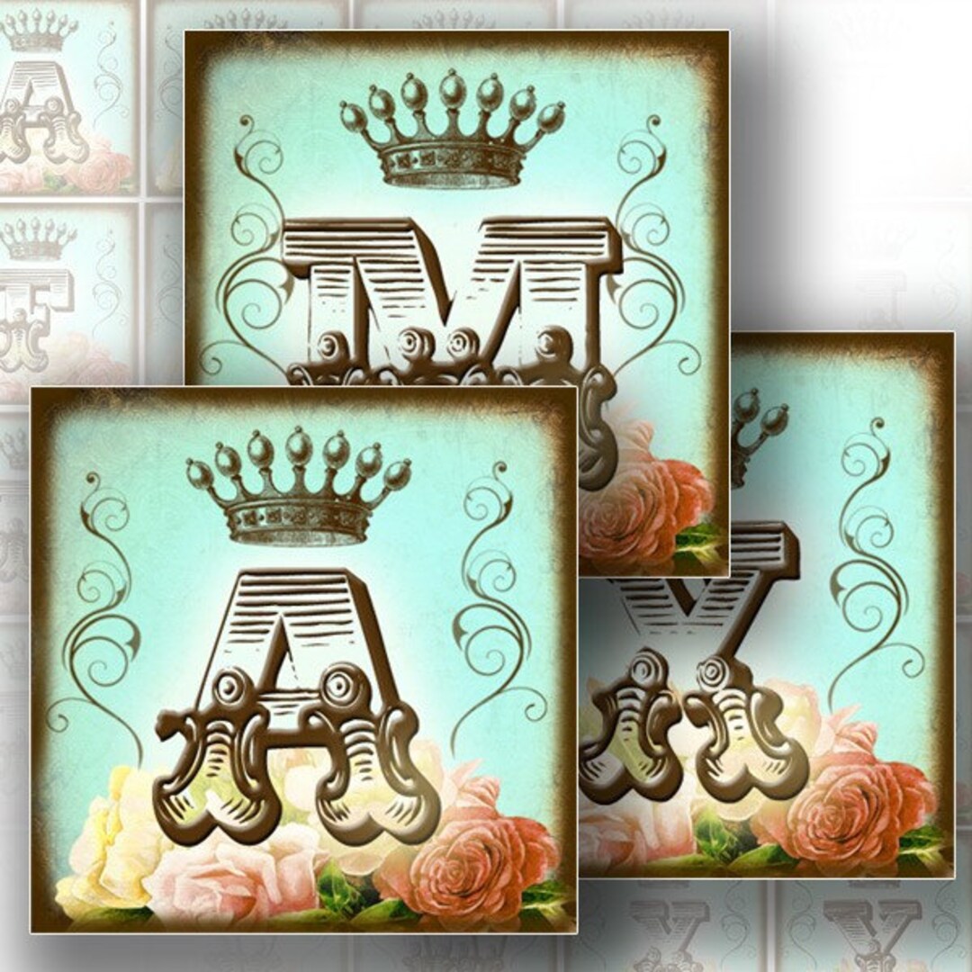 Digital Collage Sheet Download Paper Art Vintage Alphabet Letter ...