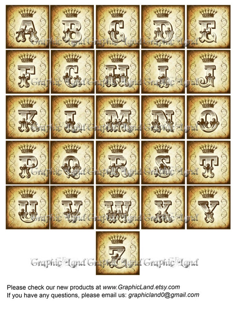 Digital Collage Sheet Download Paper Art Vintage Alphabet Letter ...
