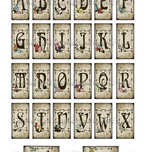 1x2 Inch Digital Collage Sheet for Domino Tiles Alphabet Letters Images ...