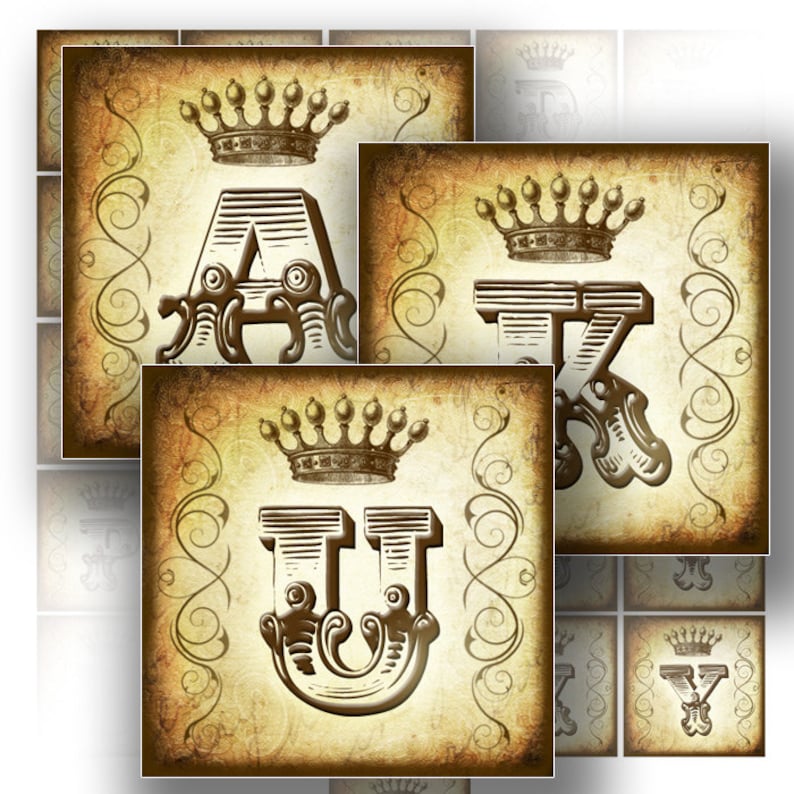 Digital Collage Sheet Download Paper Art Vintage Alphabet Letter ...