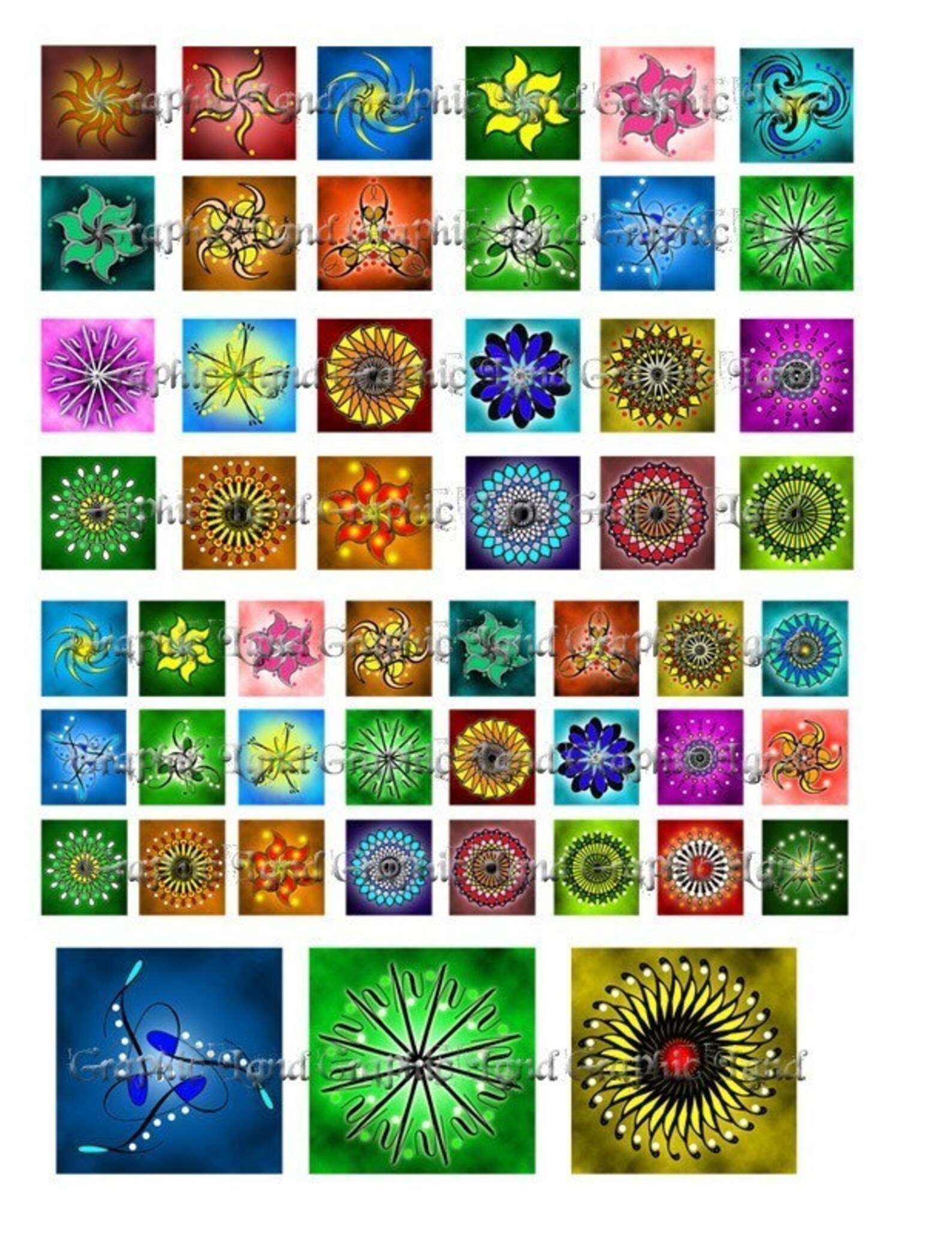 Fancy Spirograph 1 X 1 Digital Collage Sheets Scrabble Tile Images ...