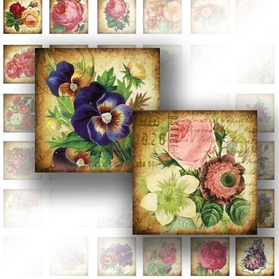 Digital Collage Sheet Art 1x1 Digital Collage Sheets for Scrabble Tiles ...
