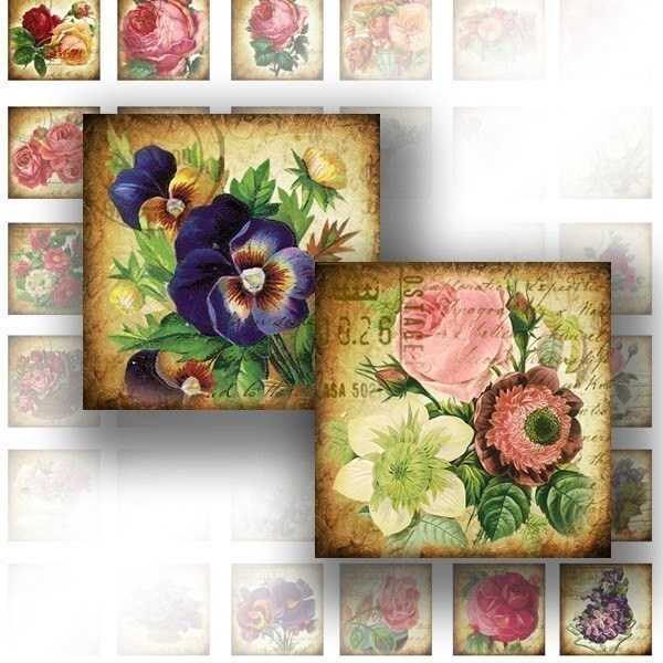 Digital Collage Sheet Art 1x1 Digital Collage Sheets for Scrabble Tiles ...