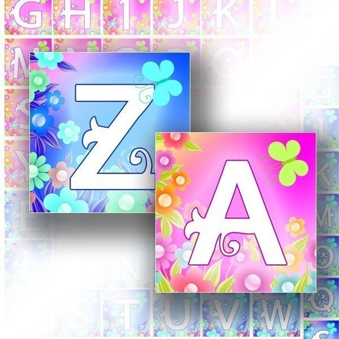 Digital Collage Sheet 1x1 Inch Art Alphabet Letters for Scrabble Tiles ...