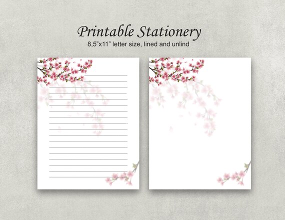 PRINTABLE Stationery Floral Printable Paper Botanical Letter - Etsy