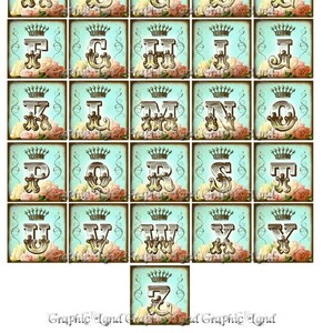 Digital Collage Sheet Download Paper Art Vintage Alphabet Letter ...