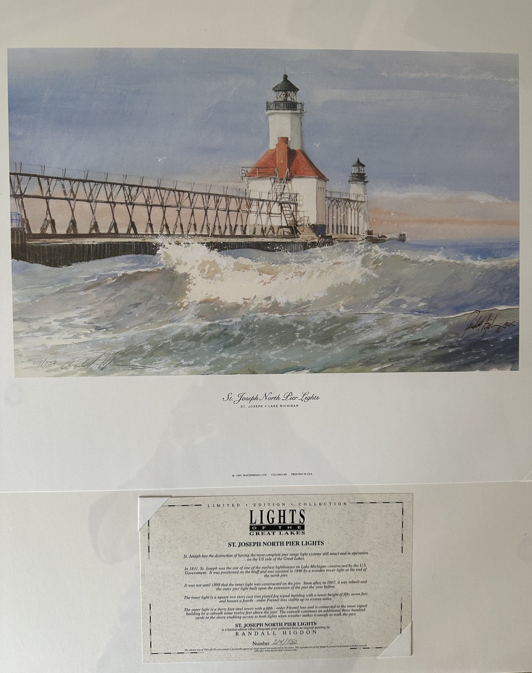 St. Joseph North Pier Lights Print by Randall Higdon - Etsy