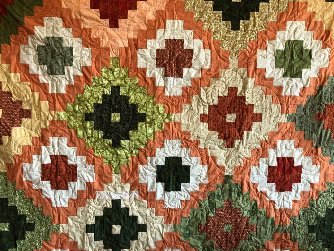 Santa Fe Southwestern Quilt in Sage, Butternut, Cream, Gold, Copper ...