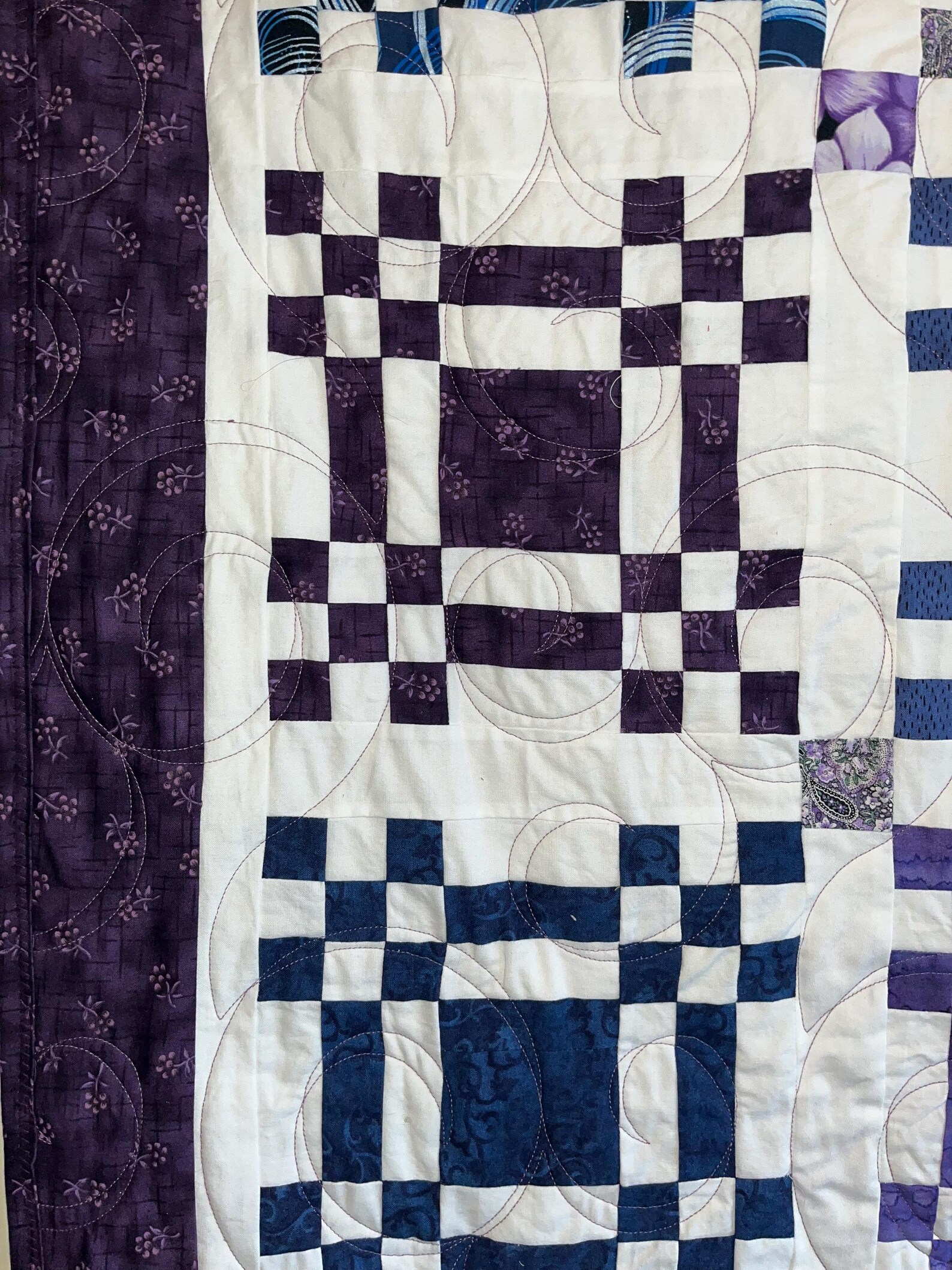 Blue and Purple Nine-patch Quilt - Etsy