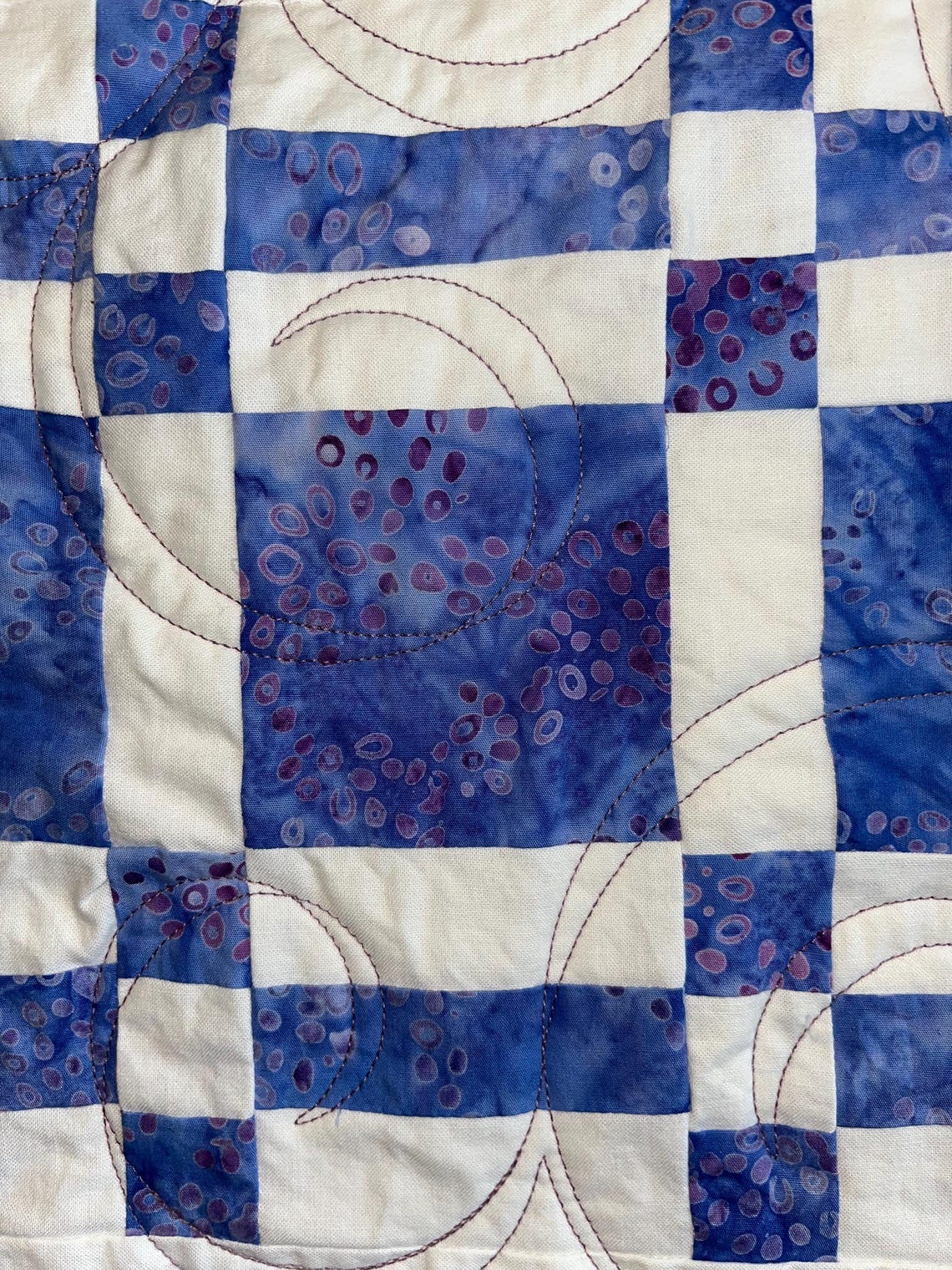 Blue and Purple Nine-patch Quilt - Etsy