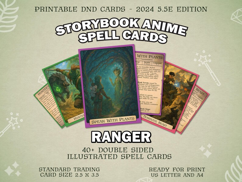 Ranger Dnd Storybook Anime Spell Cards | D&D 2024 Illustrated Spell ...
