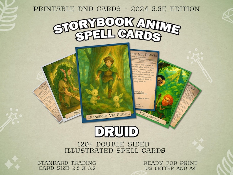 Druid Dnd Storybook Anime Spell Cards | D&D 2024 Illustrated Spell ...