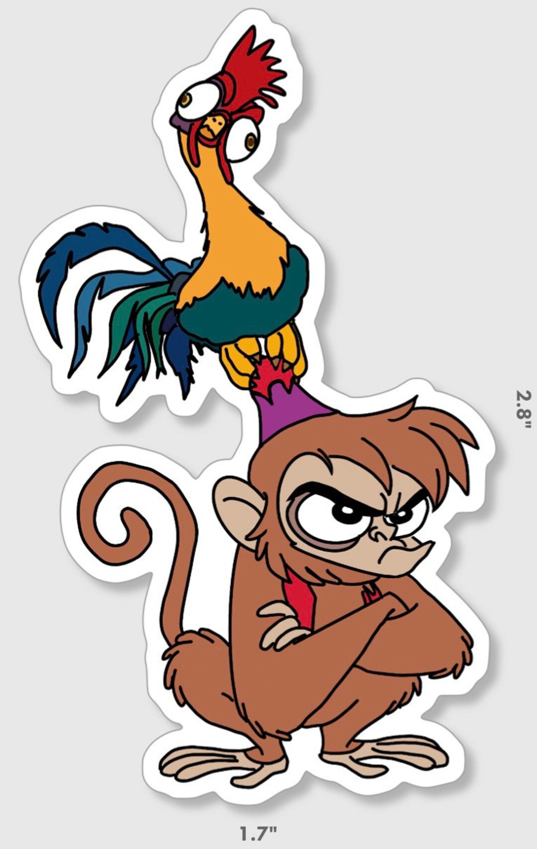 Monkey and Chicken Besties Sticker by Manda - Etsy