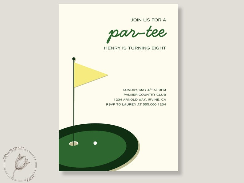 Golf Birthday Invitation, Golf Par-tee Invite, Kids Sport Invite ...