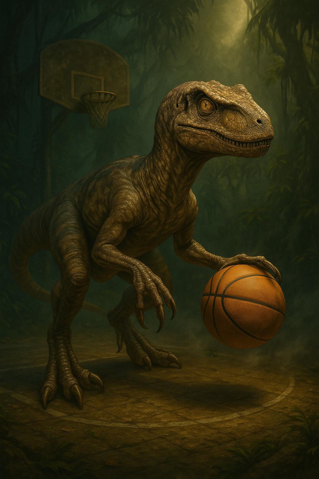 Raptor Basketball Lock Screen, Poster or T-shirt – Hyperreal Jungle ...