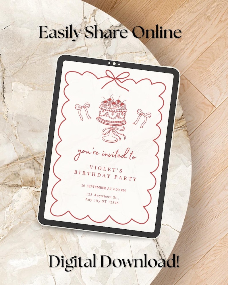 Trendy Birthday Invitation, Printable, Customizable - Etsy