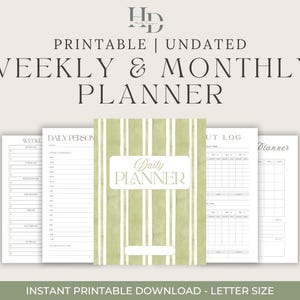 Daily Weekly Monthly Planner, Personal Planner Bundle, Goal, Health ...