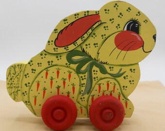 Wooden Rabbit Pull Toy - Etsy