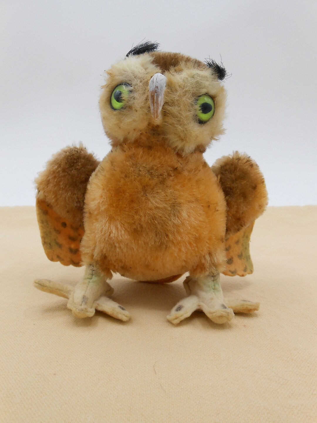 Vintage German Steiff "wittie" 5 Inch Mohair Horned Owl Swivel Head No ...