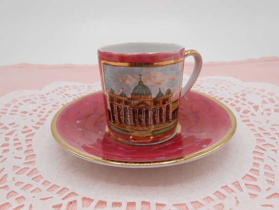 Verbano Porcellano Di Laveno Hand Painted Pink Demitasse Cup - Etsy