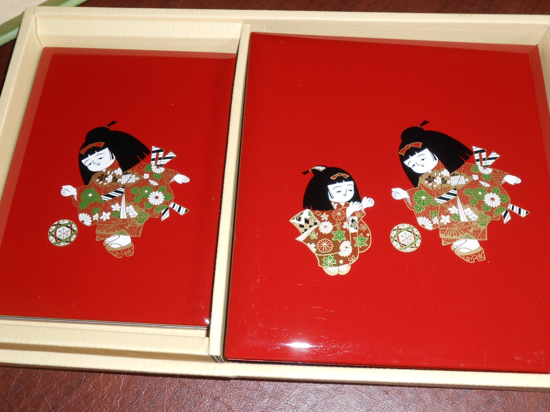 NEW Vintage Red Lacquer Japanese Photo Album and Address Book Set in ...