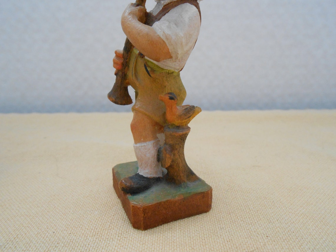 TWO Hand Carved Dolfi Figurines Hand Carved Boy Musicians | Etsy
