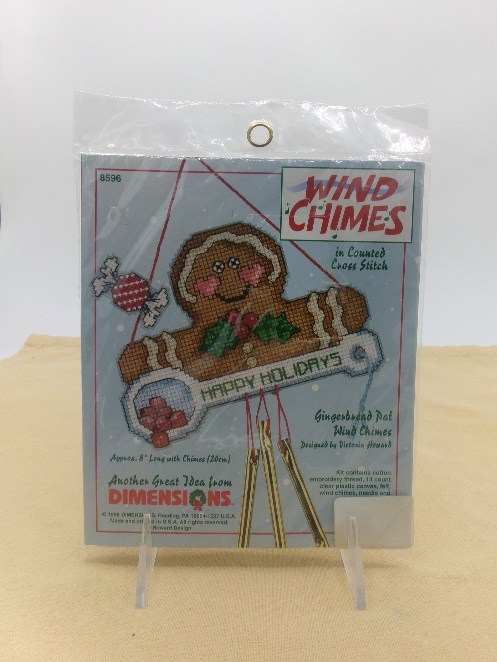 Dimensions #8596 "gingerbread Pal" Wind Chimes Counted Cross Stitch Kit ...