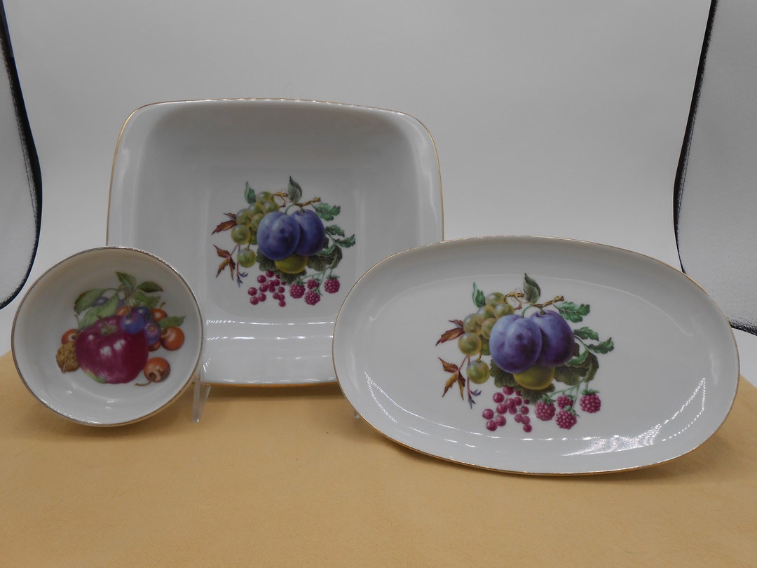 Naaman Porcelain Israel Snack and Canape Dishes, Complimentary Ramekin ...