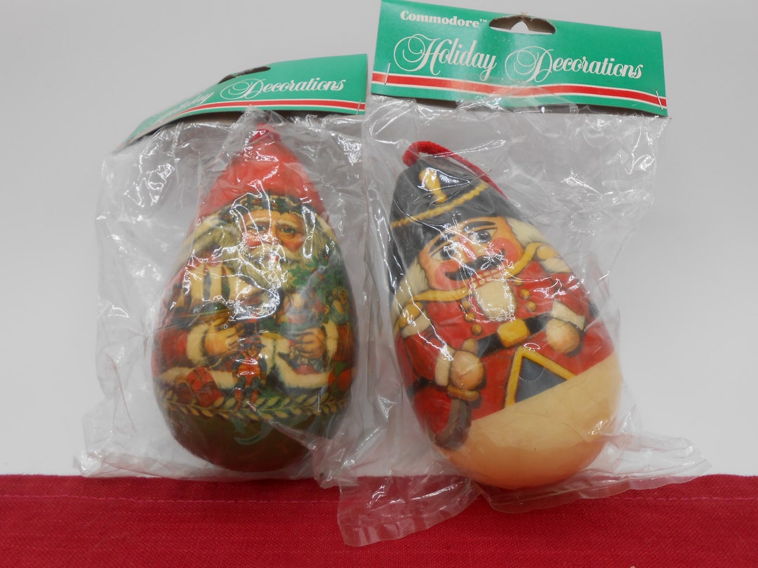 TWO New Vintage Commodore Styrofoam Santa Claus and Nutcracker ...