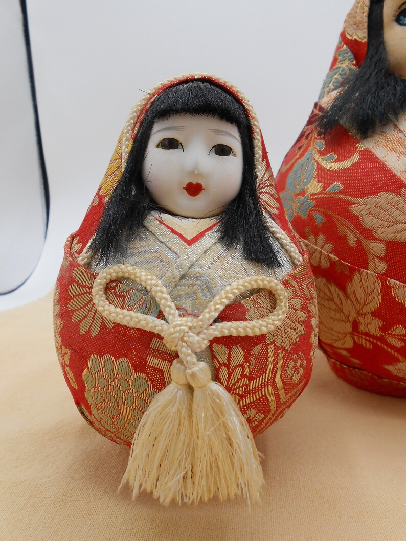 Set of THREE Hime Daruma Roly Poly Japanese Dolls Japanese - Etsy