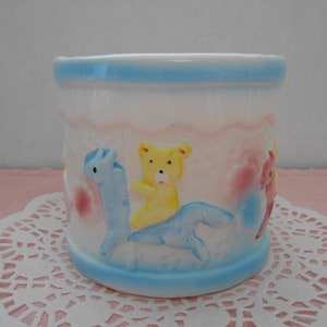 CLEARANCE vintage Ceramic New Baby Floral Container, New Baby Shower ...