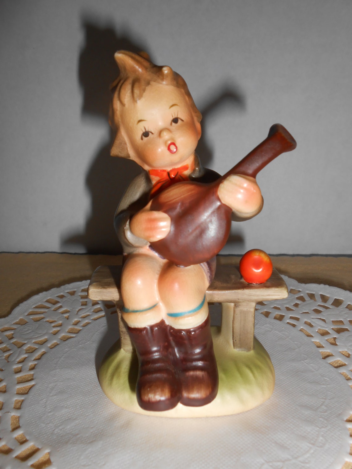 Hummel Like Figurine Little Boy With Banjo Figurine, Little Boy on ...