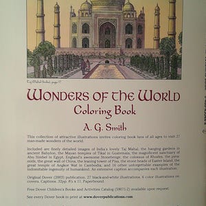 Dover "wonders of the World" Coloring Book, Dover Publications, A.G ...