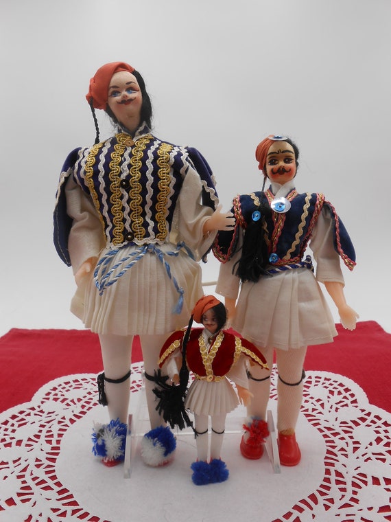 SET of THREE Vintage Traditional Greek Dancer Souvenir Dolls - Etsy