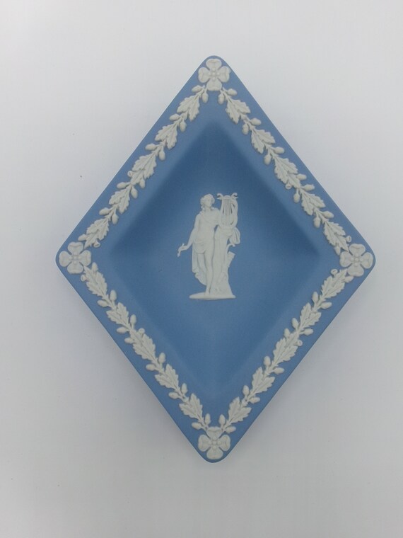 Wedgwood Diamond Shaped Blue Jasperware Trinket Dish,… - Gem